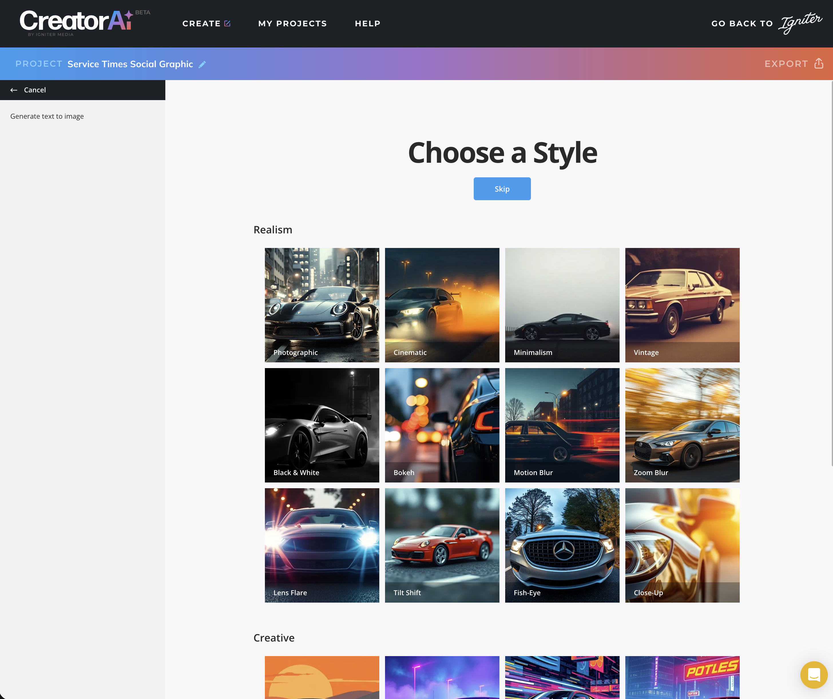 "Styles" in Creator AI – Igniter Media